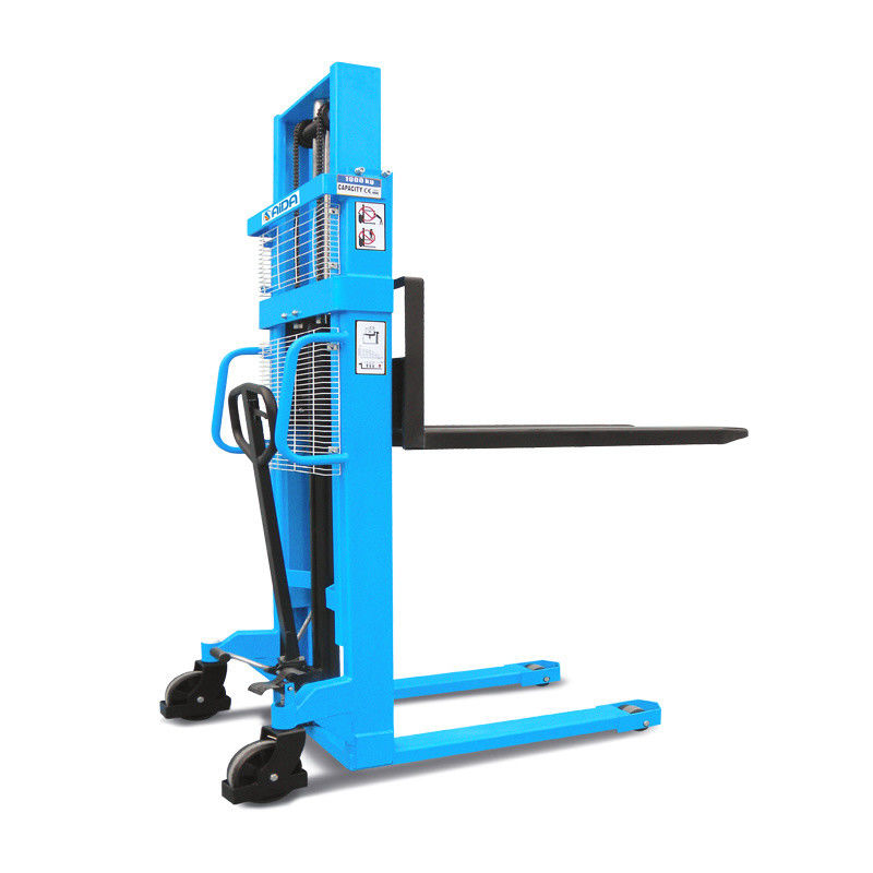 Walking Type Manual Stacker Pallet Truck Forklift 4m Lift Height Stacking