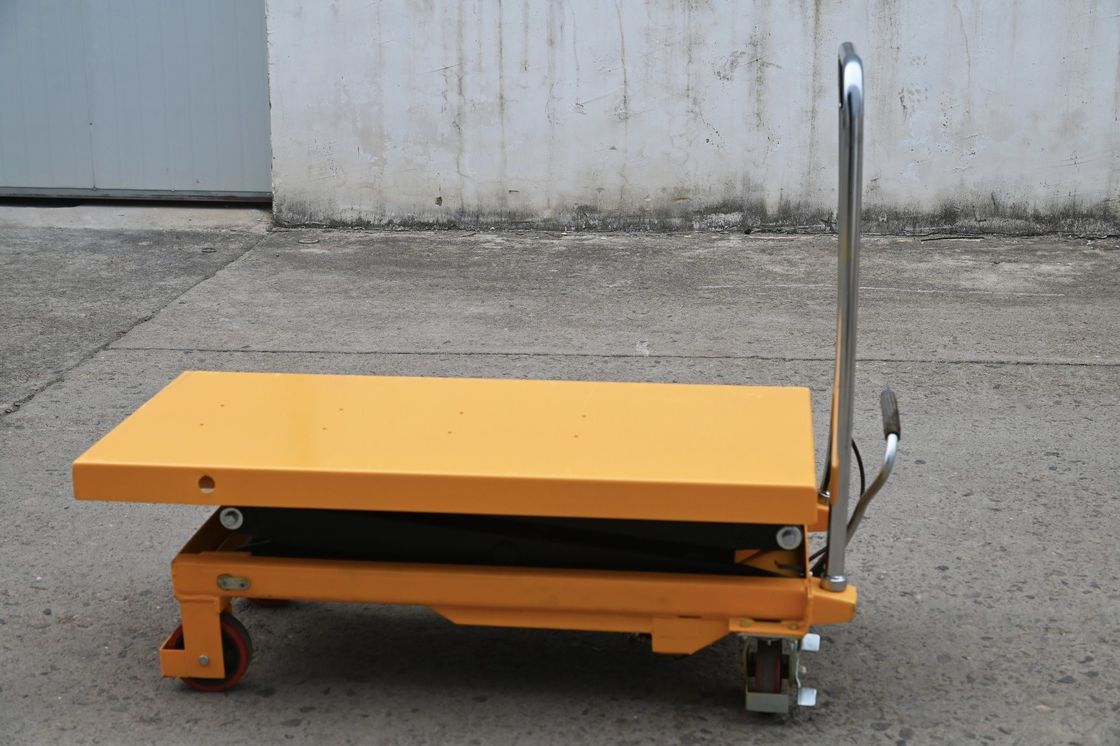 Hand Scissor Lift Table Trolley , 150kg Pallet Hydraulic Lift Table ...