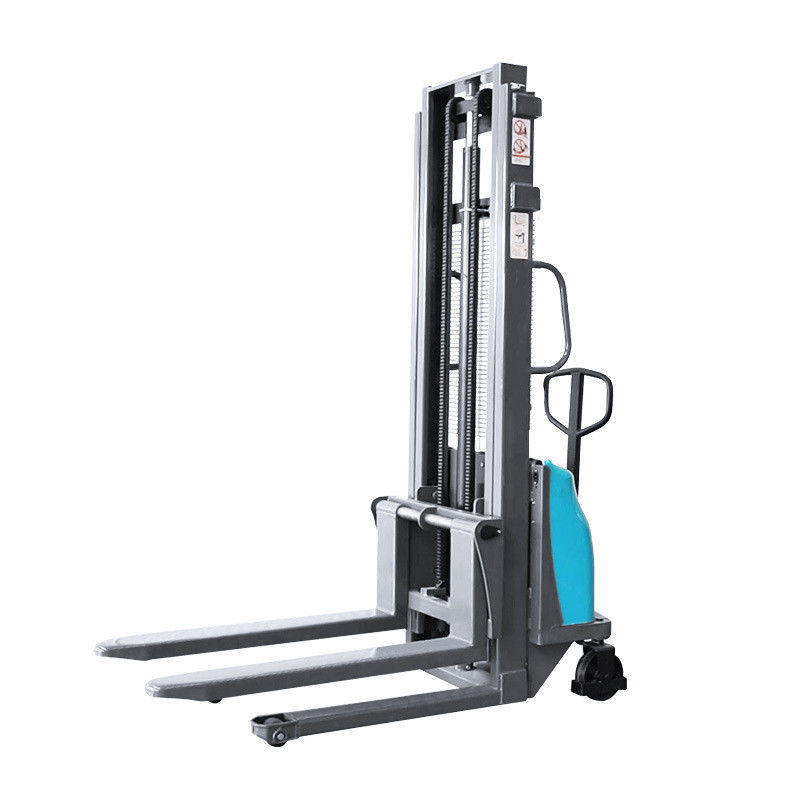 Labor Saving Semi Electric Stacker 1.5 Ton , Battery Pallet Stacker 3 ...