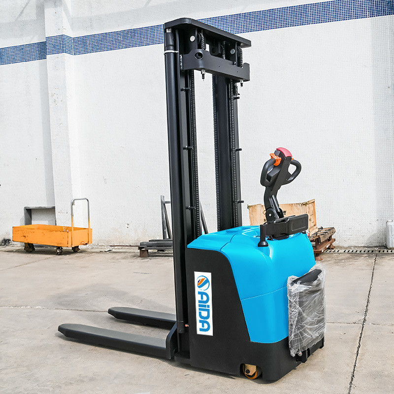 Hydraulic Standing Electric Stacker Forklift 1000kg 0.75kw Drive Motor ...