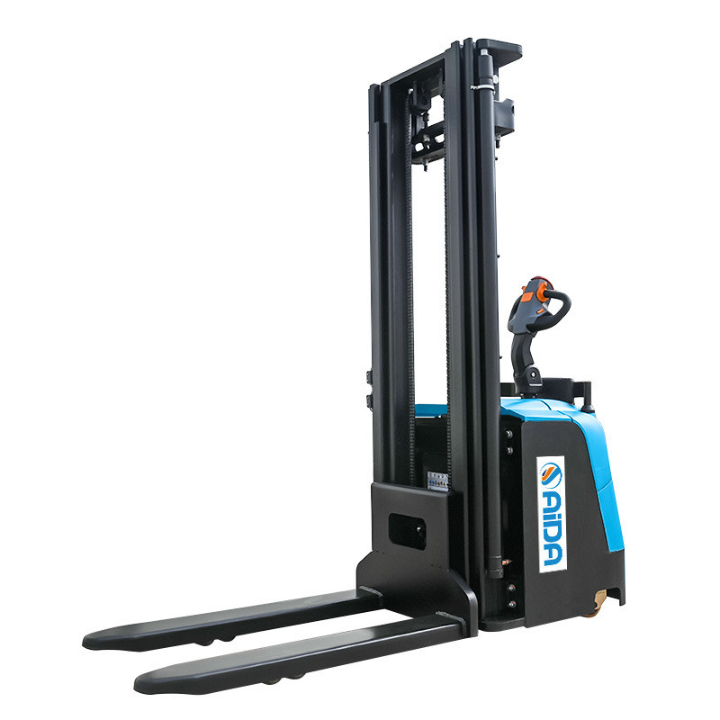 Standing Pallet Stacker Forklift , Semi Electric Hydraulic Stacker 2 ...